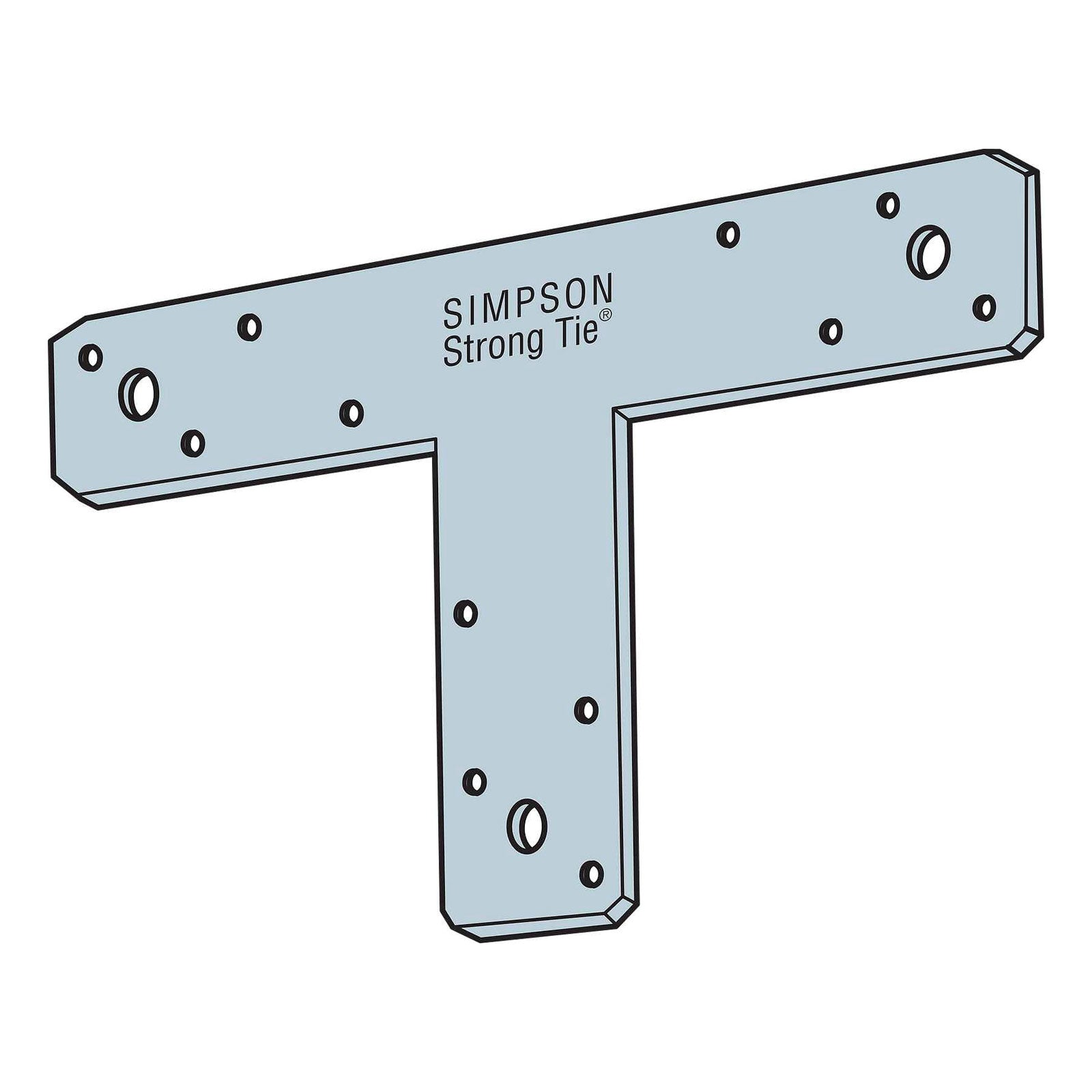 Simpson 128T 12 X 8 T-Shaped Strap - G90 Galvanized – Fasteners Plus