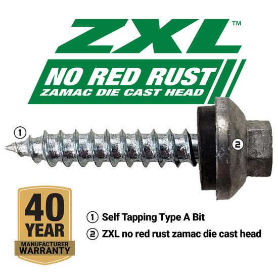 #14 X 1-1/2" ZXL Tapping Woodbinder Metal Roofing Screw - Ash Gray, Pk ...