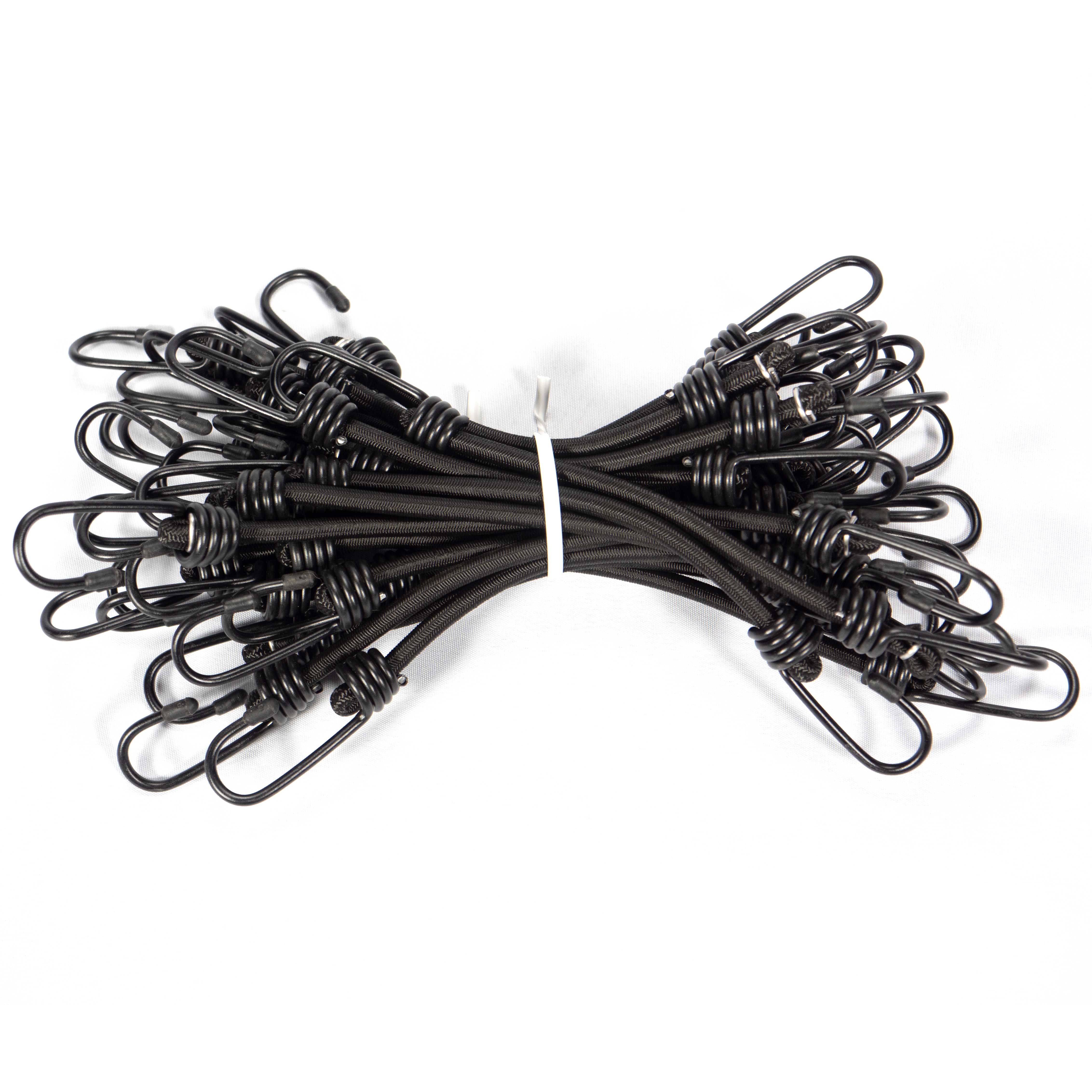 Small Bungee Cords- 25 Pack of 1/4" (6mm) x 18" Black Bungi Cord ...