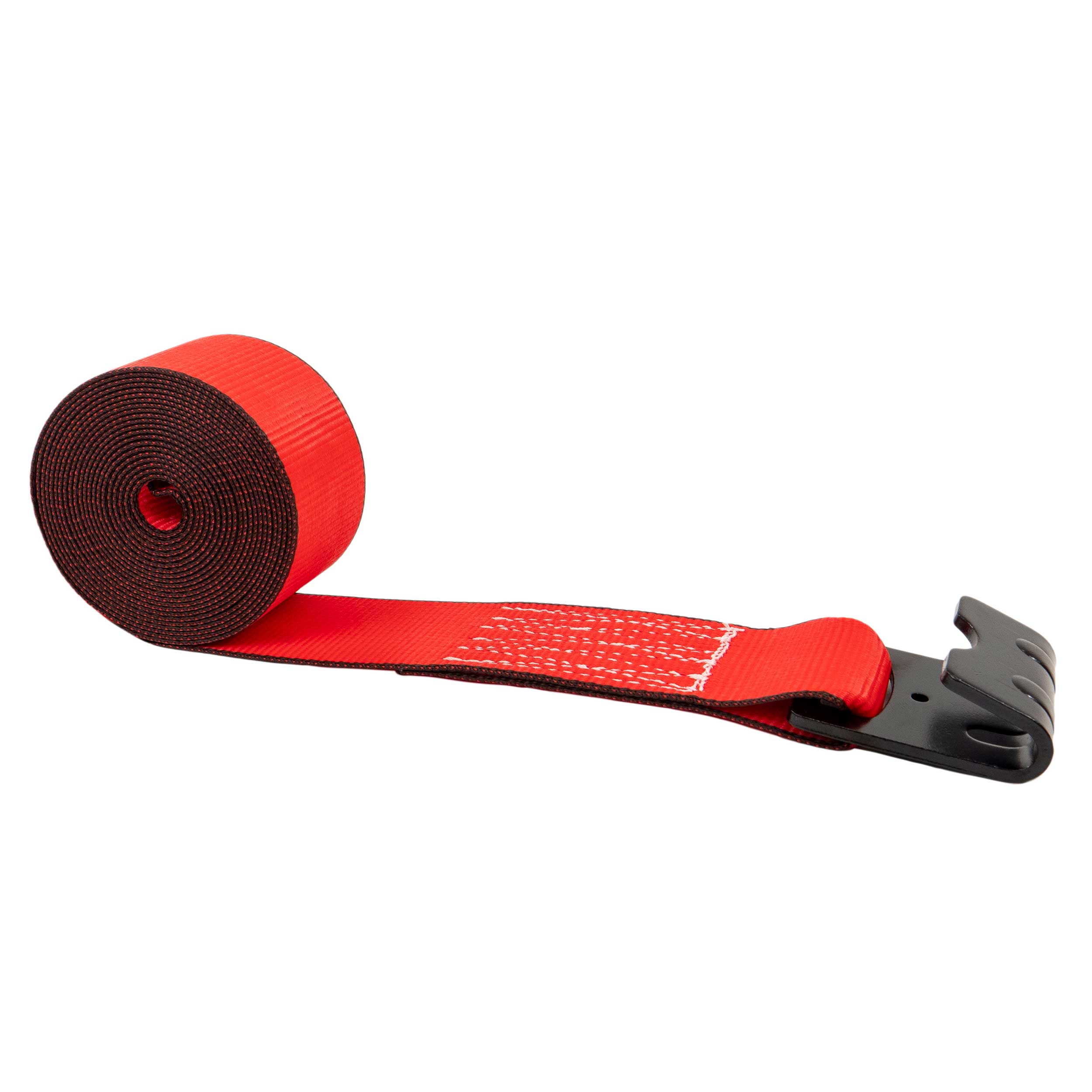 3" X 20' Trailer Winch Strap with Flat Hook | Red – Fasteners Plus