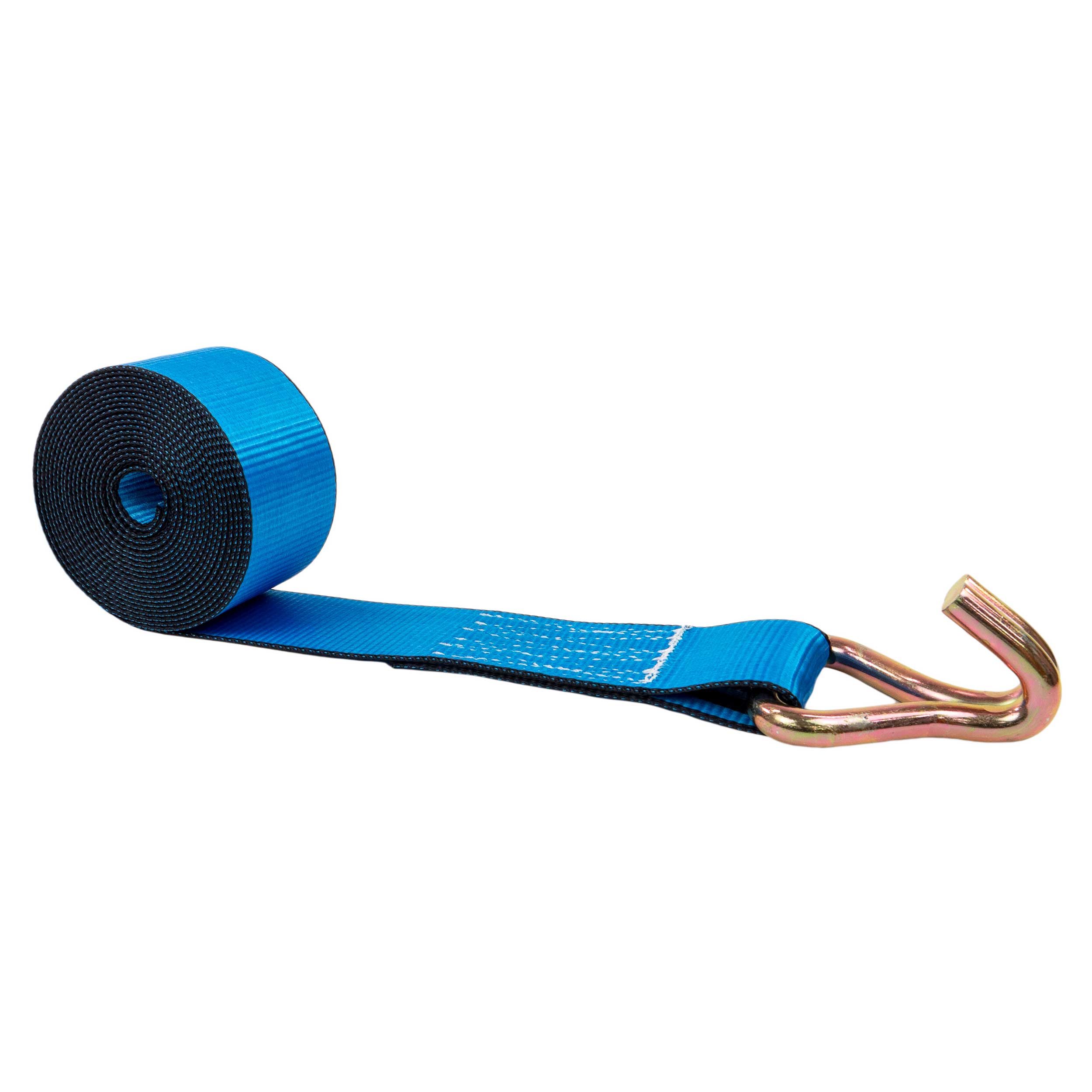 3" X 20' Trailer Winch Strap with Wire Hook | Blue – Fasteners Plus