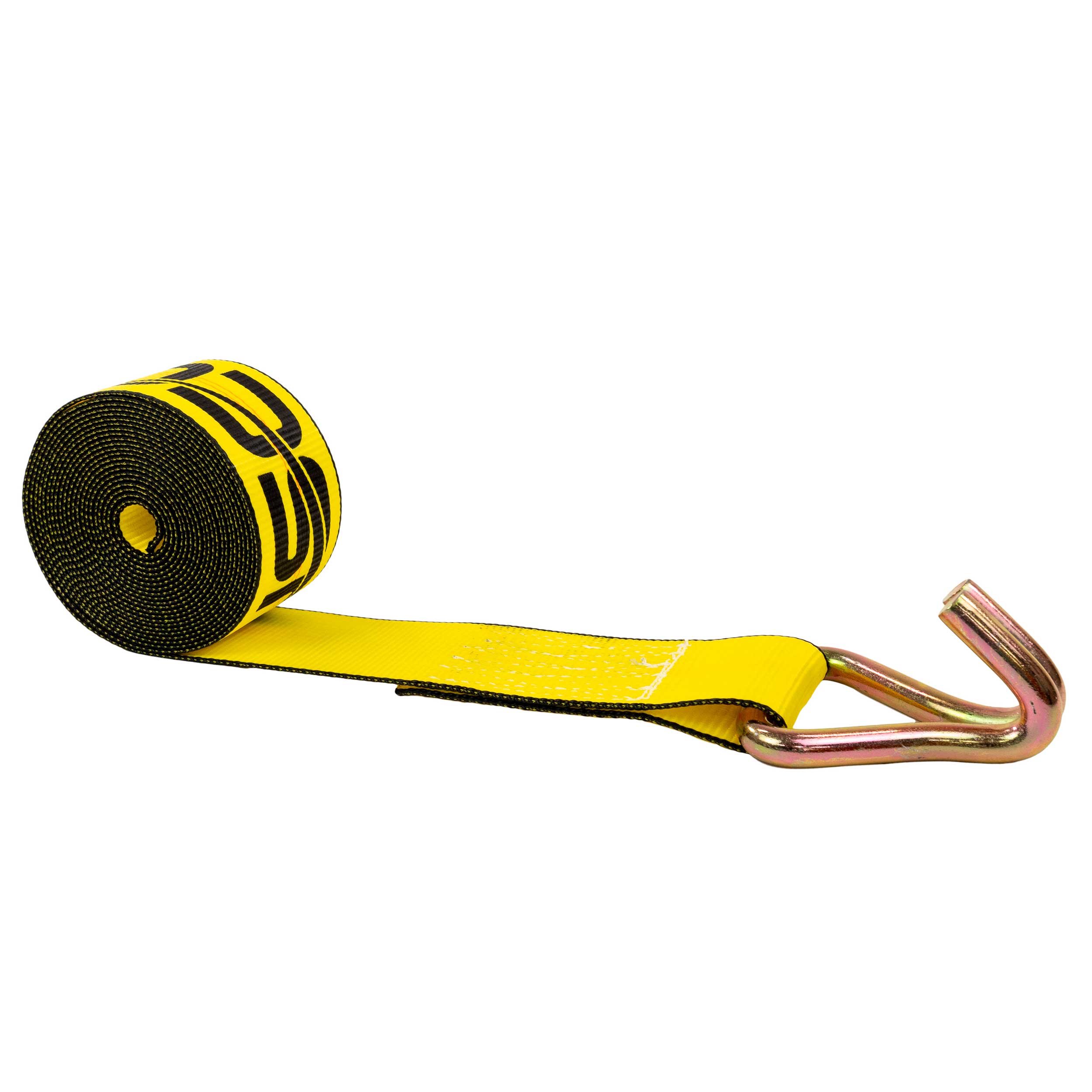 3" X 30' Trailer Winch Strap with Wire Hook | Yellow – Fasteners Plus