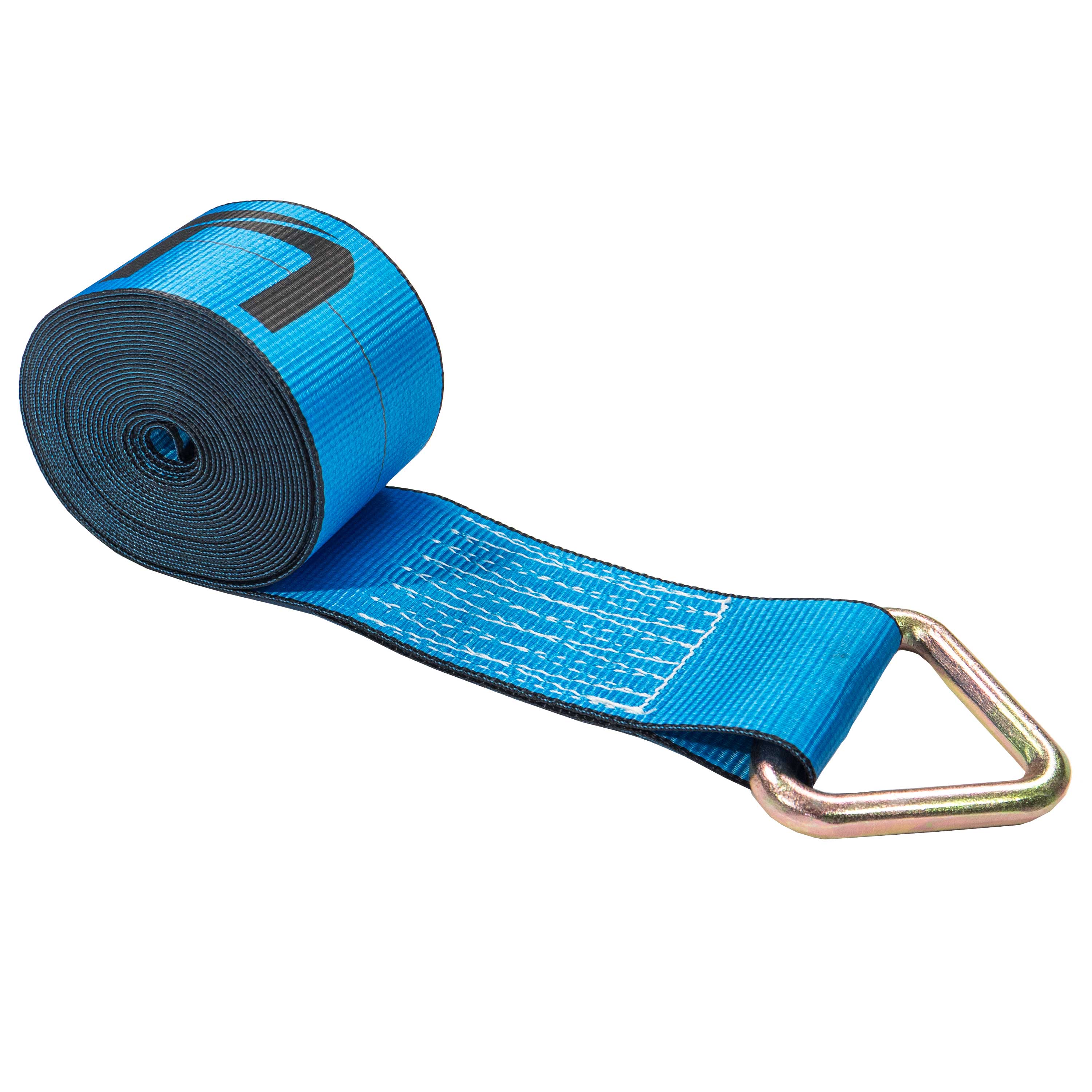 4" x 30' Trailer Winch Strap with D-Ring | Blue – Fasteners Plus