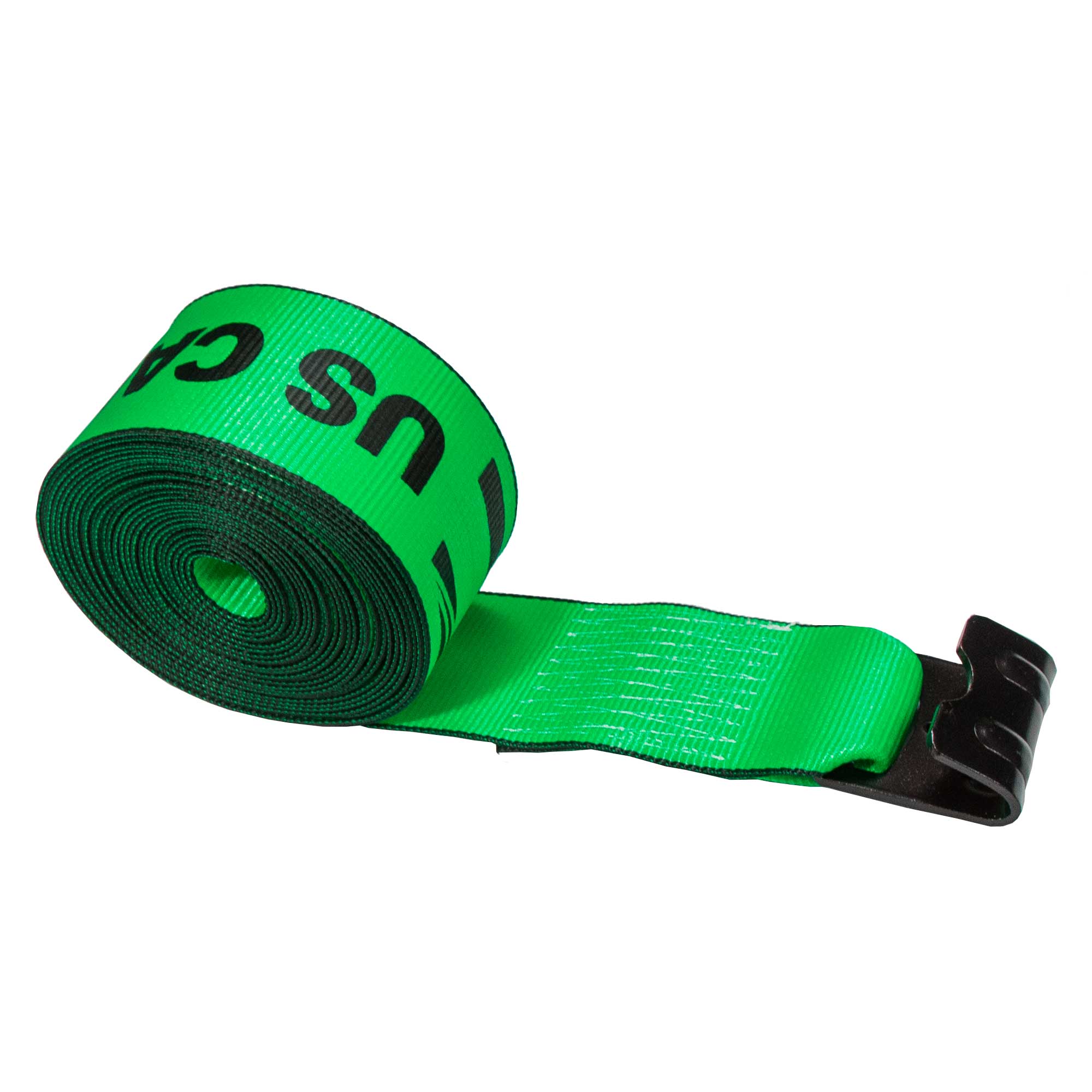 4" x 40' Trailer Winch Strap with Flat Hook | Green – Fasteners Plus