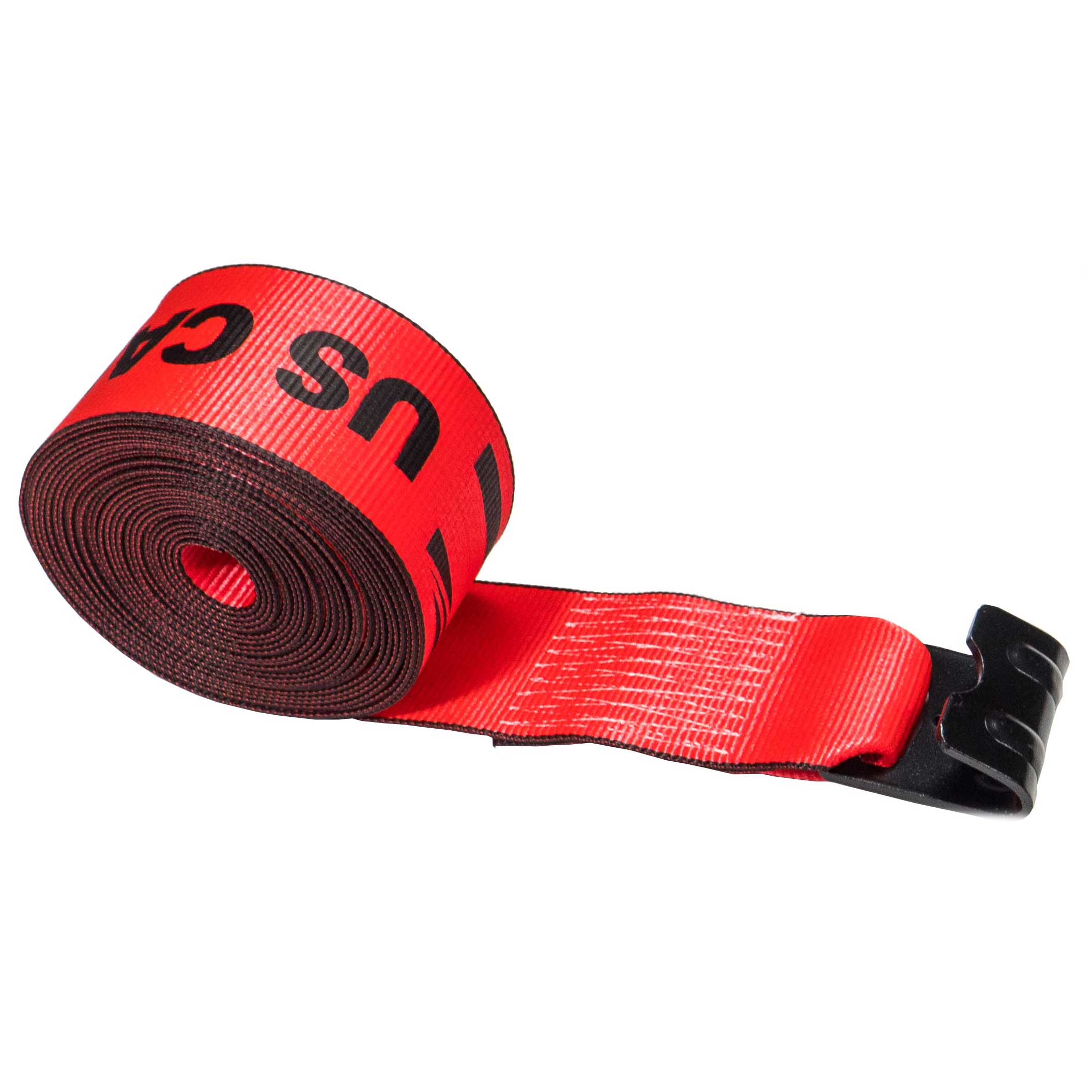 4" x 40' Trailer Winch Strap with Flat Hook | Red – Fasteners Plus
