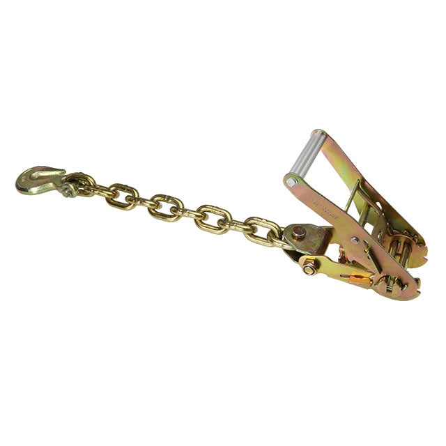 Ratchet with Chain Extension & Clevis Grab Hook | 11,000 lbs. BS ...