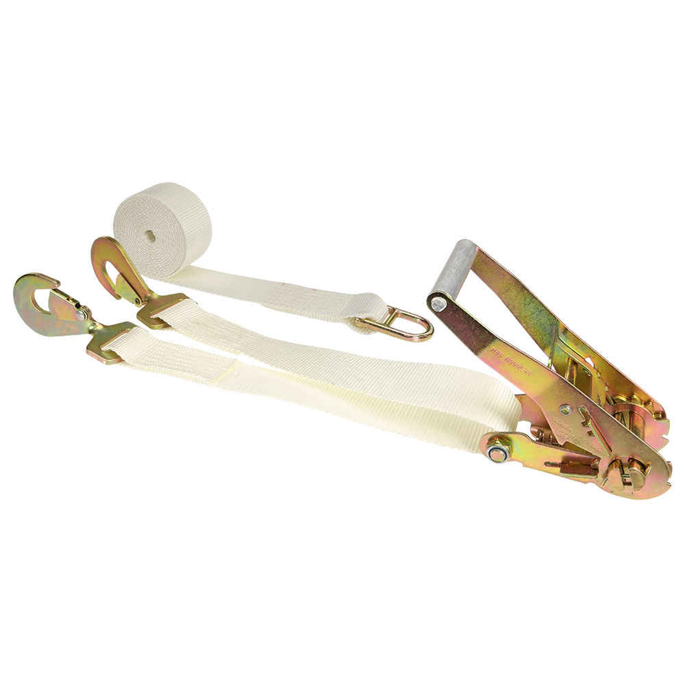 2" x 15' Corner Tent Ratchet Strap w/ Twisted Hooks & Double D-Ring ...