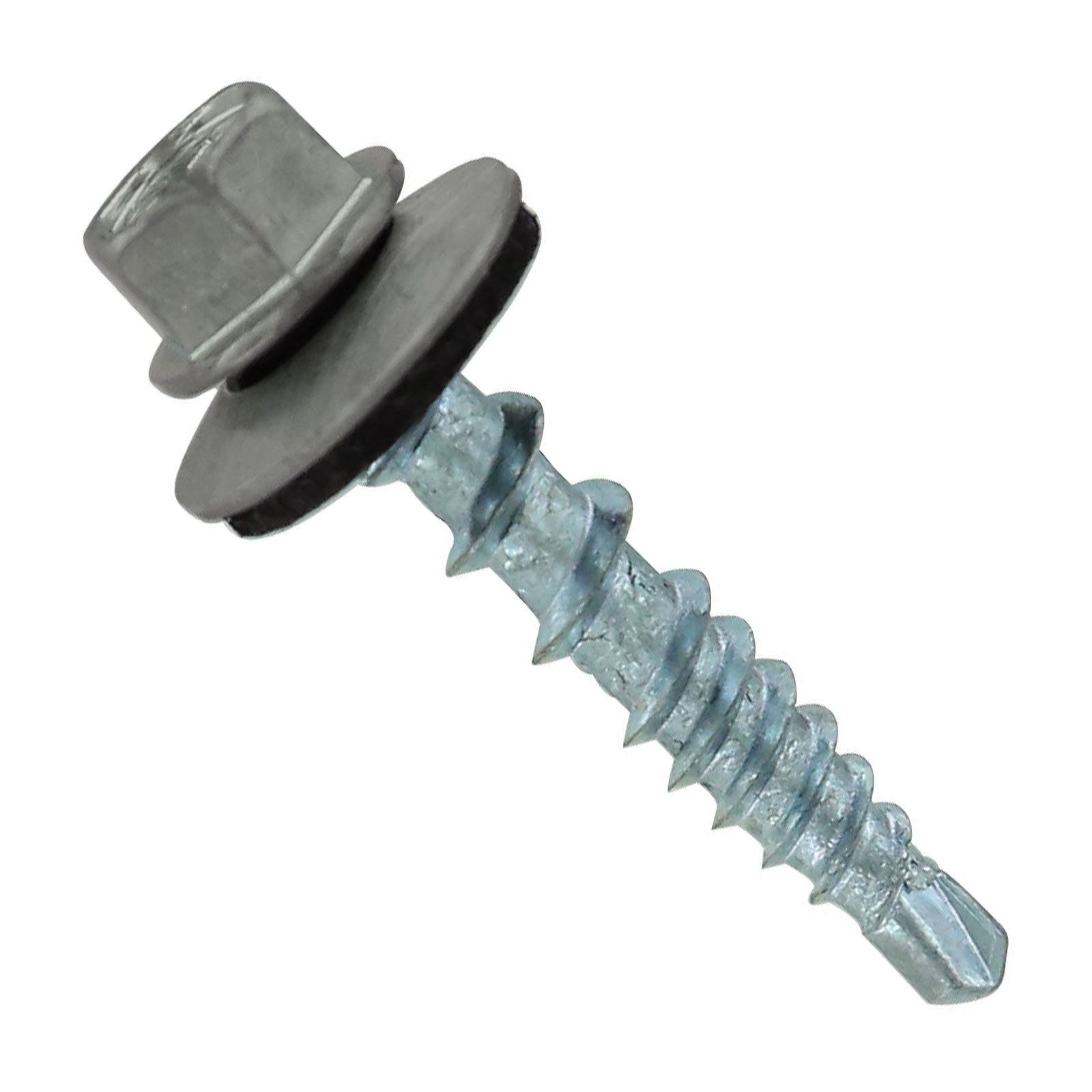 ST Fastening #10 x 1" Kwikseal Woodbinder Metal Roofing Screw - Ash Gr ...