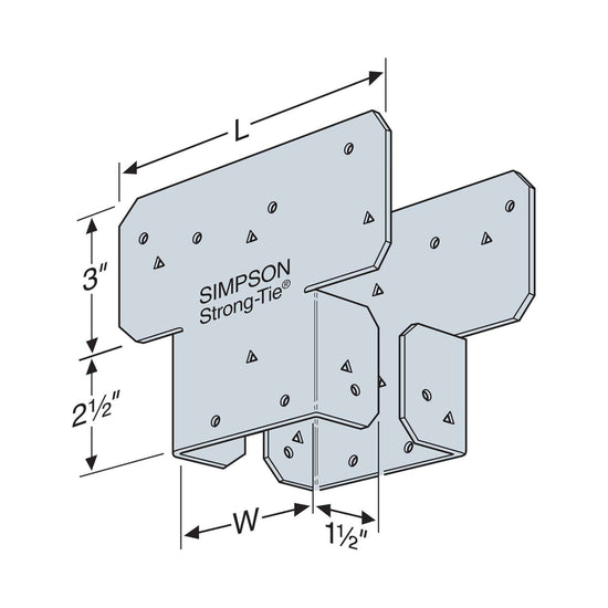 Simpson AC4 Adjustable Post Cap for 4X Beam - Zinc Galvanized ...