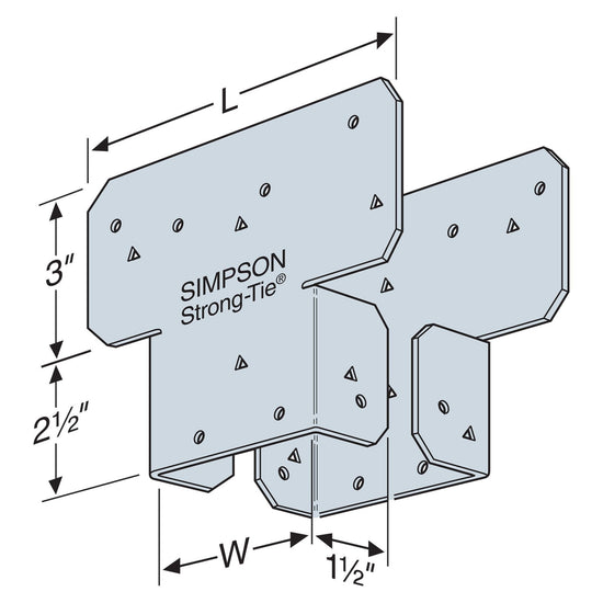 Simpson AC6 Adjustable Post Cap for 6X Beam - Zinc Galvanized ...
