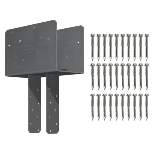 Simpson CCQ66SDS2.5 Column Cap w/SDS Screws - Gray Paint – Fasteners Plus