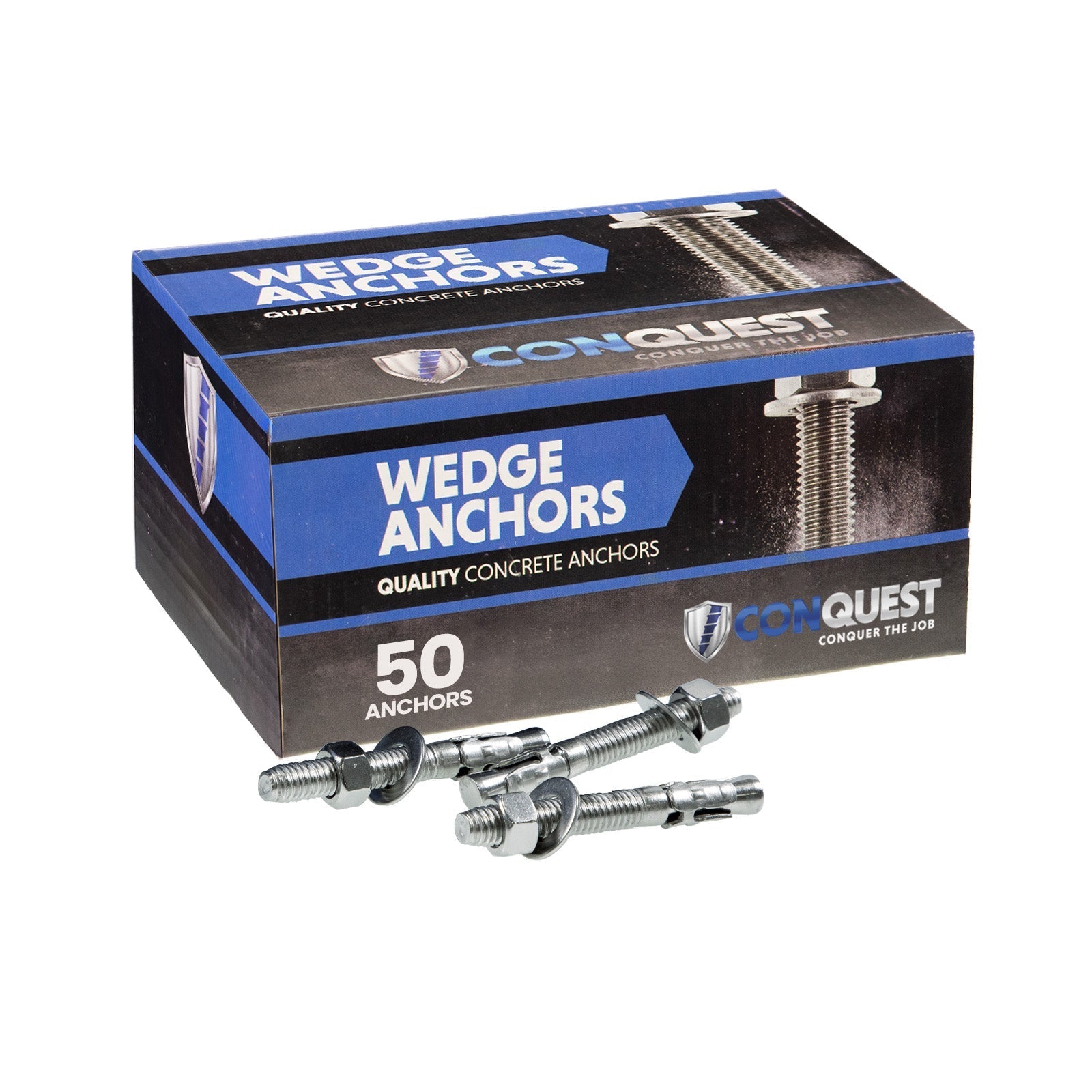 Conquest 3/8" x 3-3/4" Wedge Anchors - 316 Stainless Steel, Qty. 500 ...