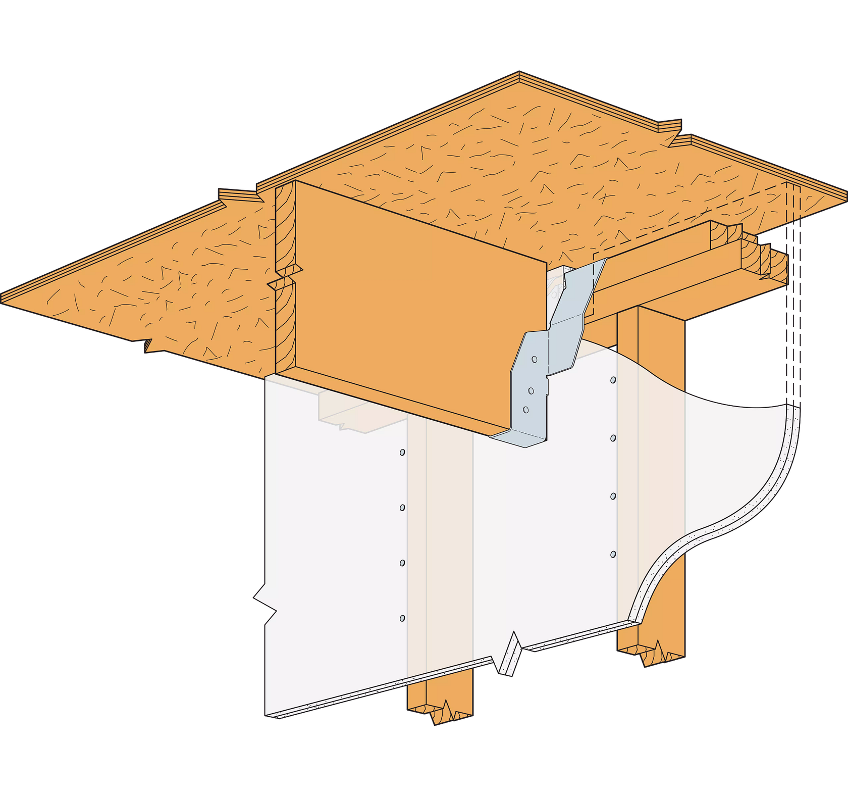 Simpson DGT3.62/18 3-1/2" x 18" Top-Flange Fire Wall Hanger - G90 ...