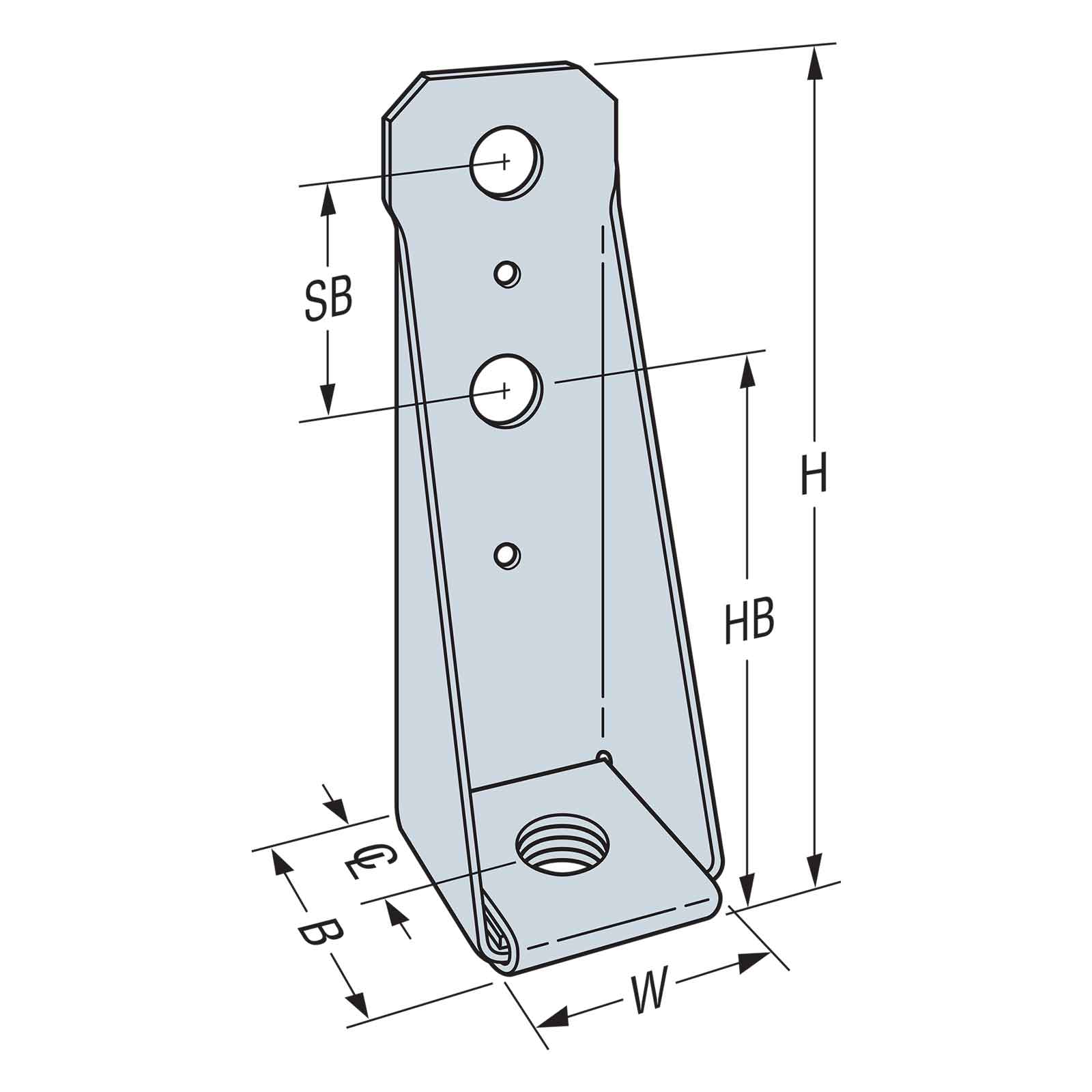Simpson Strong-Tie HD3B Bolted Holdown - G90 Galvanized – Fasteners Plus