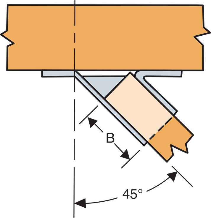Simpson Strong-Tie SURC210-2 Skewed U-Shaped Hanger Right, Concealed F ...