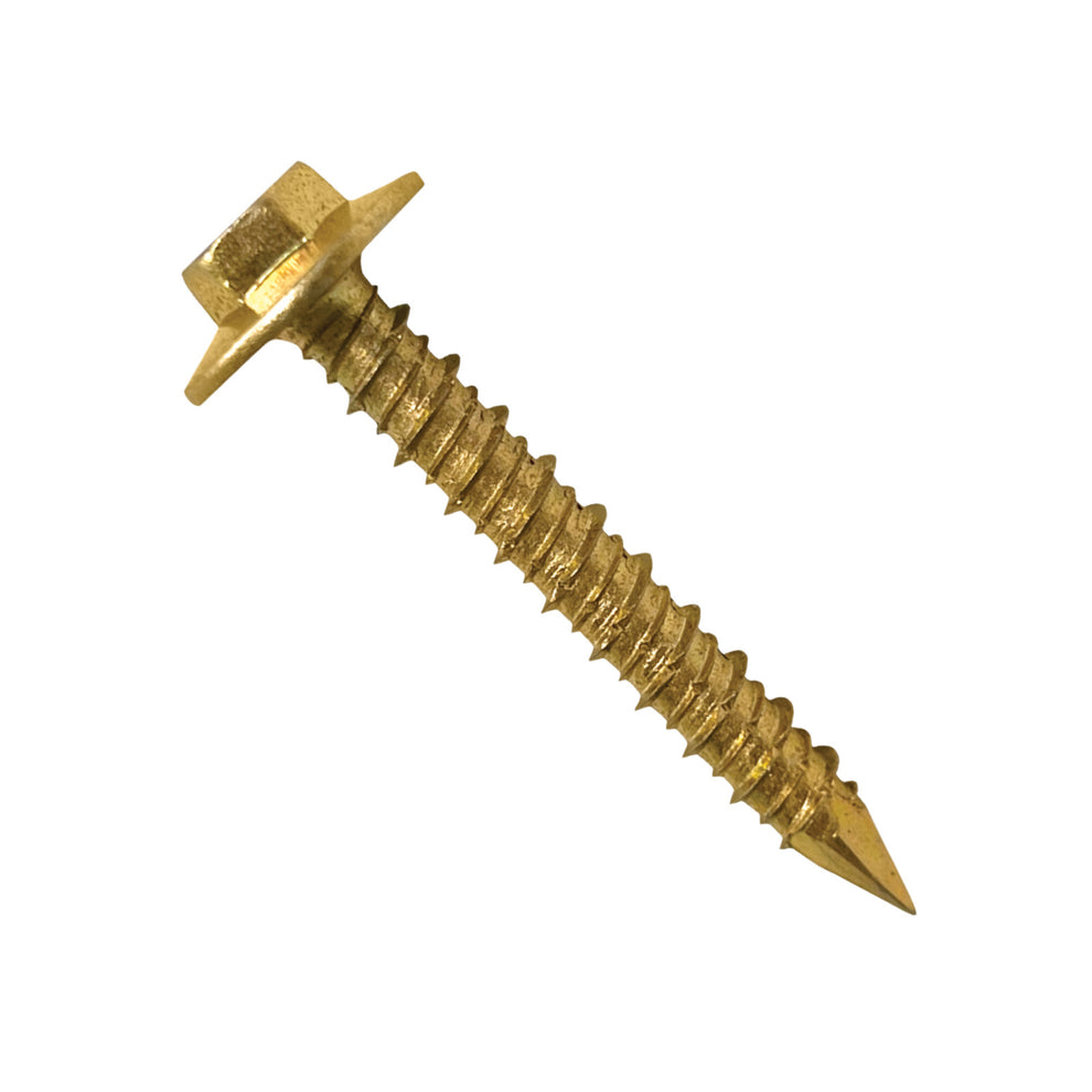 1/4"-15 x 1-3/4" Daggerz Hex Flange Head Concrete Screw - Zinc, Yellow ...