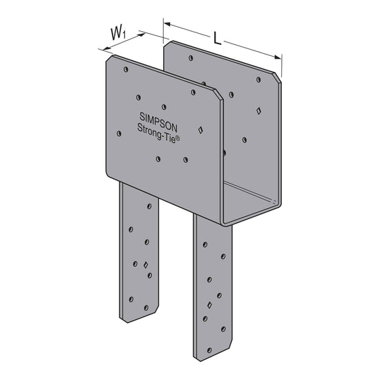 Simpson ECCQ4.62X-SDS2.5 End Column Cap for Triple 2X Beam, Variable P ...
