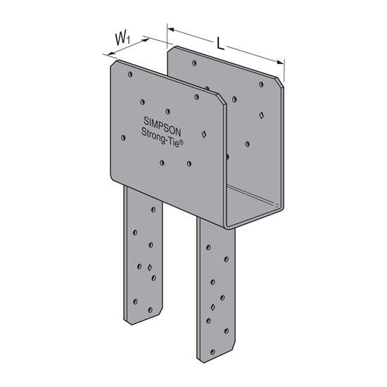 Simpson ECCQ4X-SDS2.5 End Column Cap for 4X Beam, Variable Post W/SDS ...