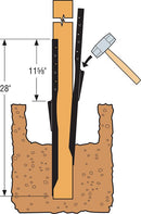 Simpson FPBM44E E-Z Mender Fence Post Mender - Black Powder Coated ...