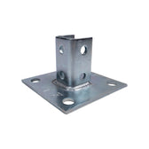 Square Single Channel 2-Hole Post Base - Electro-Galvanized – Fasteners ...
