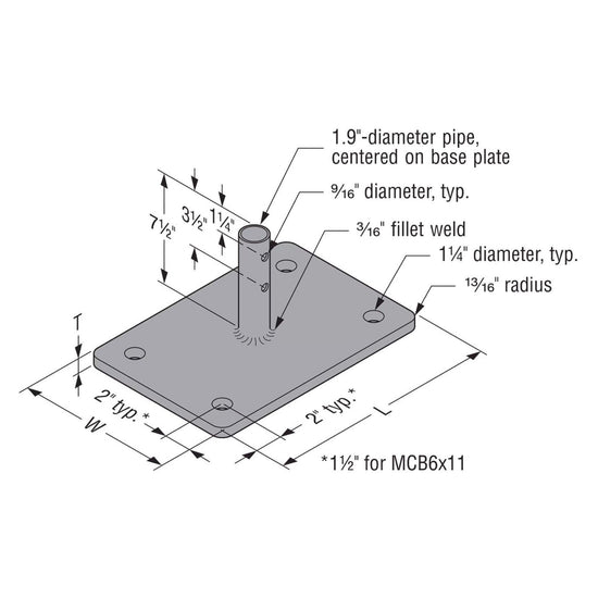 Simpson MCB6X11 Mass Timber Column Base Standoff 6" X 11" – Fasteners Plus