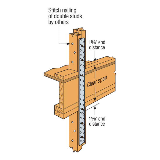 Simpson MST48 48" 12 Gauge Medium Strap Tie - G90 Galvanized ...