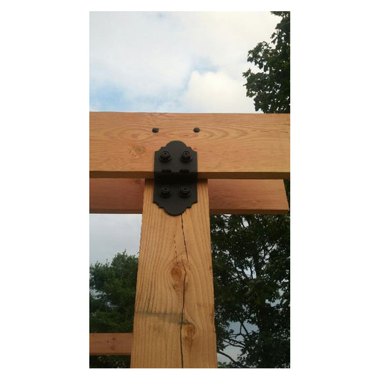 OZCO Laredo Sunset 4" Post To Beam Connector W/Fasteners - Black Powde ...
