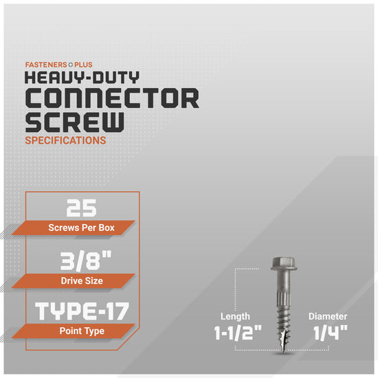 1/4" x 1-1/2" Strong-Tie SDS25112-R25 Heavy-Duty Connector Screw - Dou ...