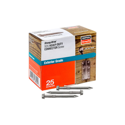 1/4" x 3" Strong-Tie SDS25300-R25 Heavy-Duty Connector Screw - Double ...