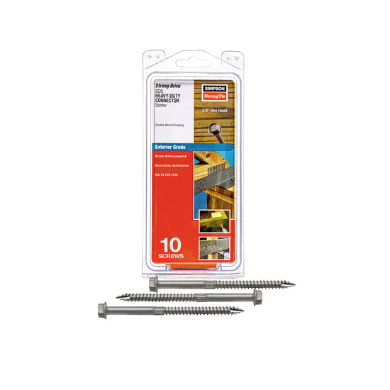 1/4" x 3-1/2" Strong-Tie SDS25312-R10 Heavy-Duty Connector Screw - Dou ...