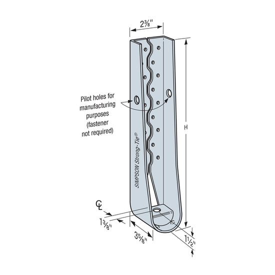 Simpson S/HDU4 Light Gauge Holdown For Steel - G90 Galvanized ...