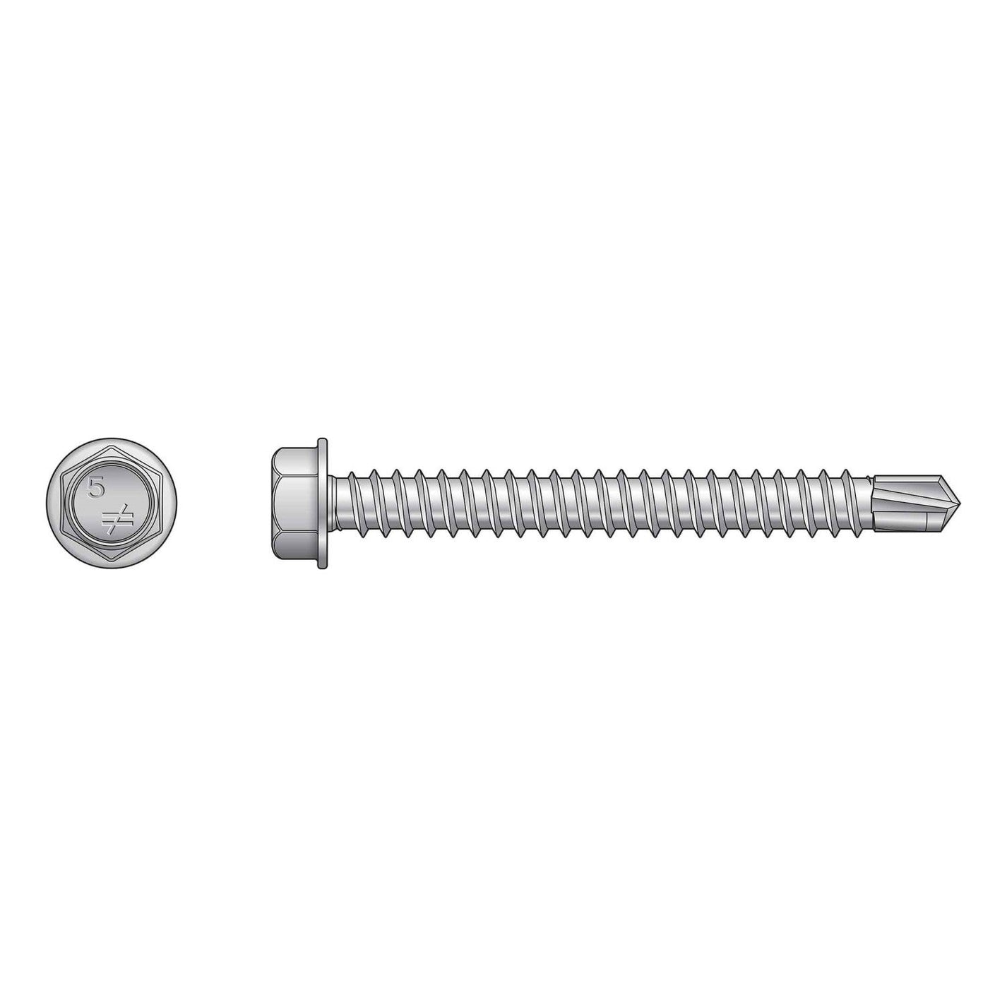#12 x 1" Simpson Self-Drilling Hex-Washer Head Screw - 316 Stainless S ...