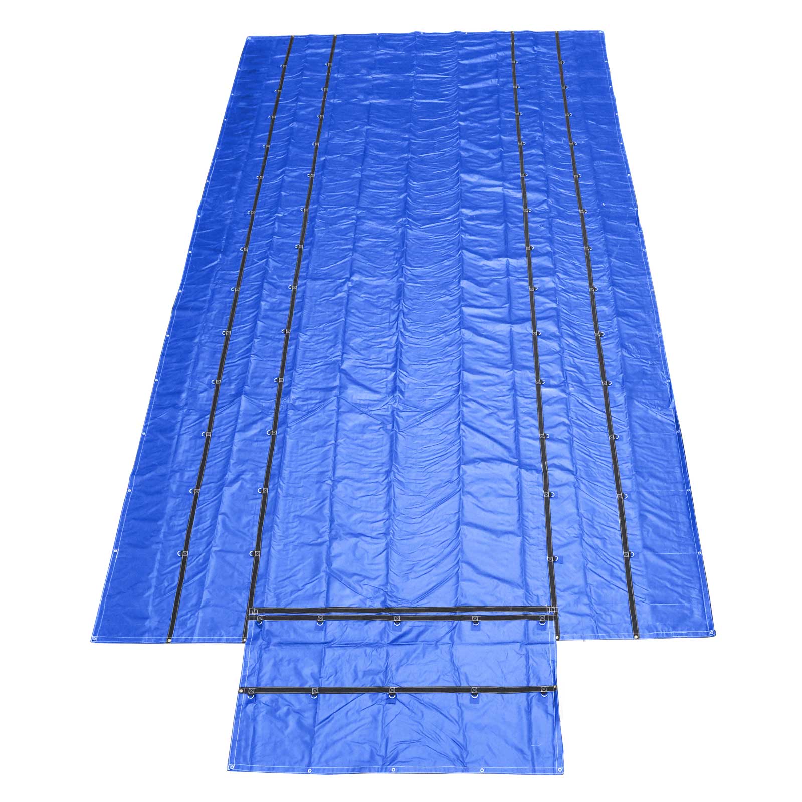 16' x 28' Heavy Duty Lumber Tarp | 4' Drop & Flap - 18 oz. Blue Tarp ...