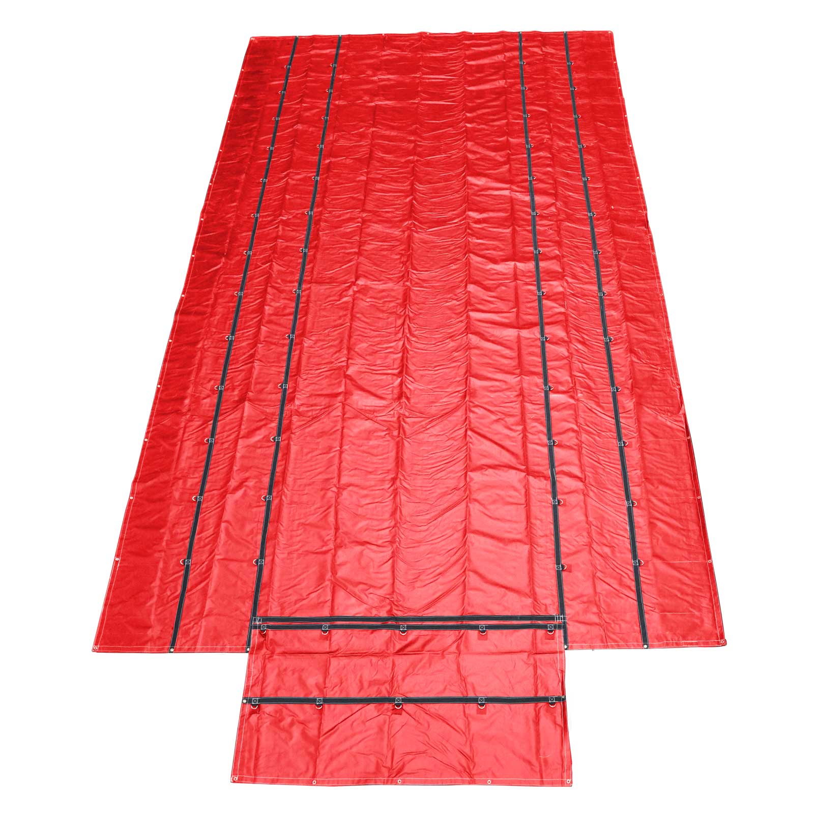 16' x 28' Heavy Duty Lumber Tarp | 4' Drop & Flap - 18 oz. Red Tarp ...