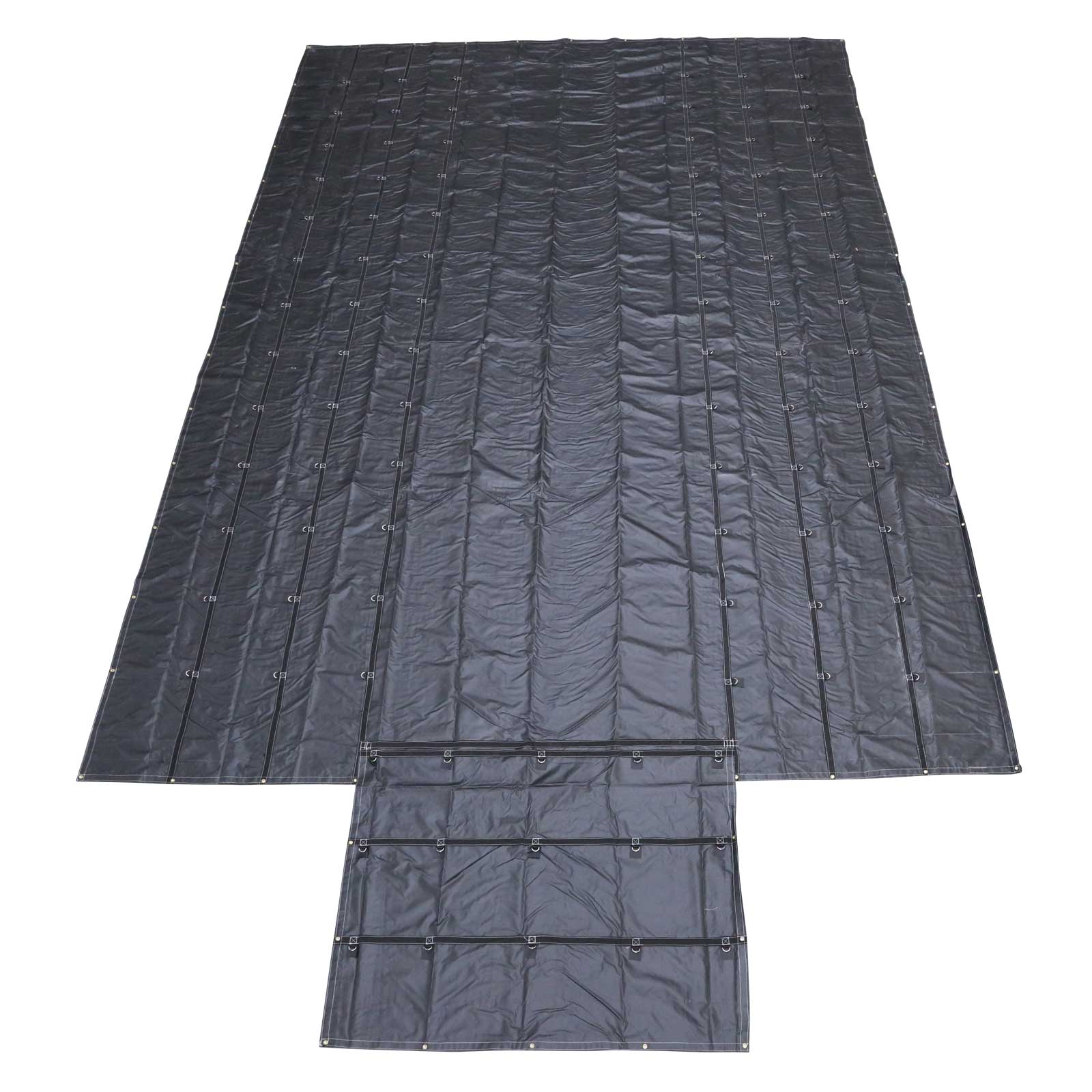 20' x 28' Heavy Duty Lumber Tarp | 6' Drop & Flap - 18 oz. Black Tarp ...