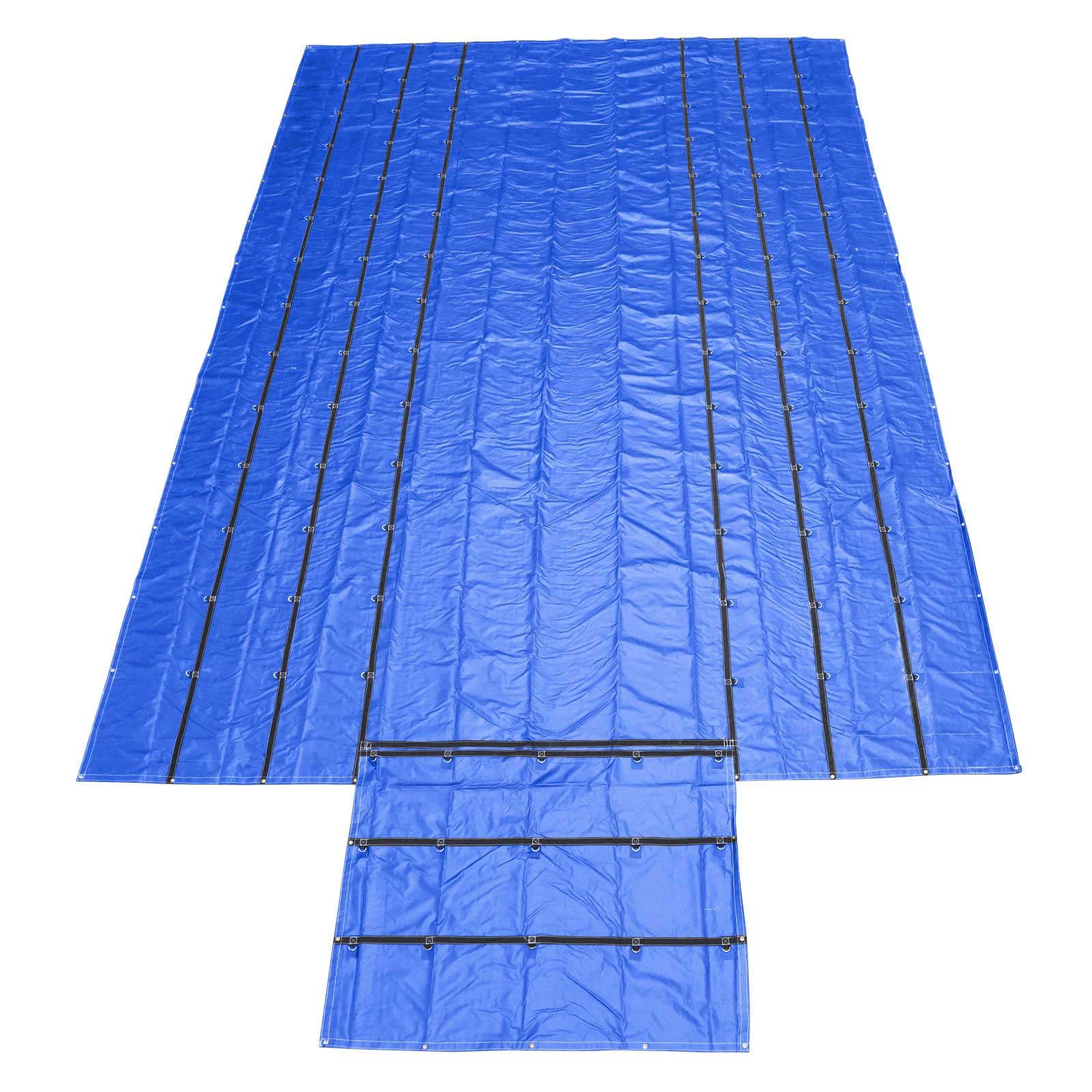 20' x 28' Heavy Duty Lumber Tarp | 6' Drop & Flap - 18 oz. Blue Tarp ...