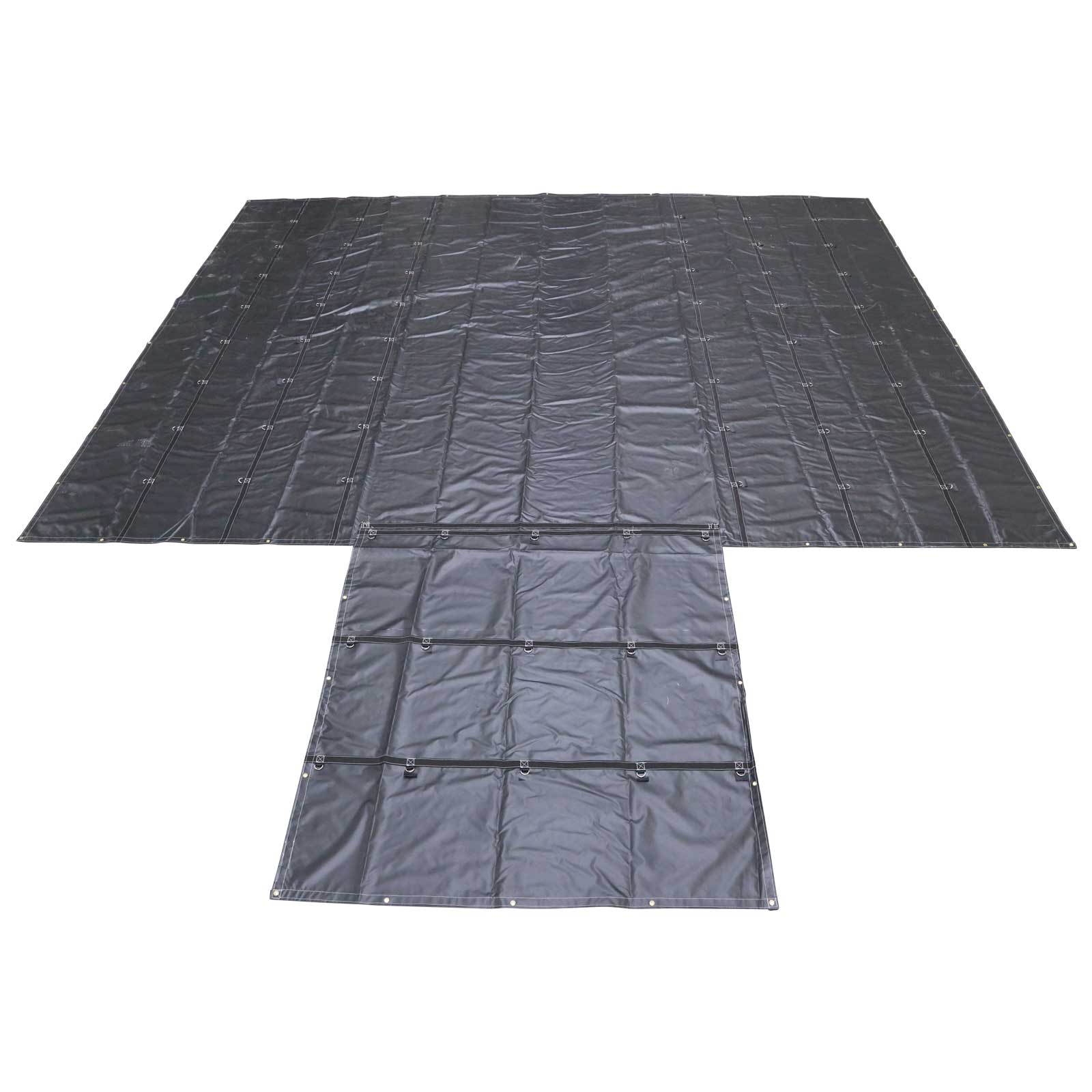 24' x 18' Heavy Duty Lumber Tarp | 8' Drop & Flap - 18 oz. Black Tarp ...