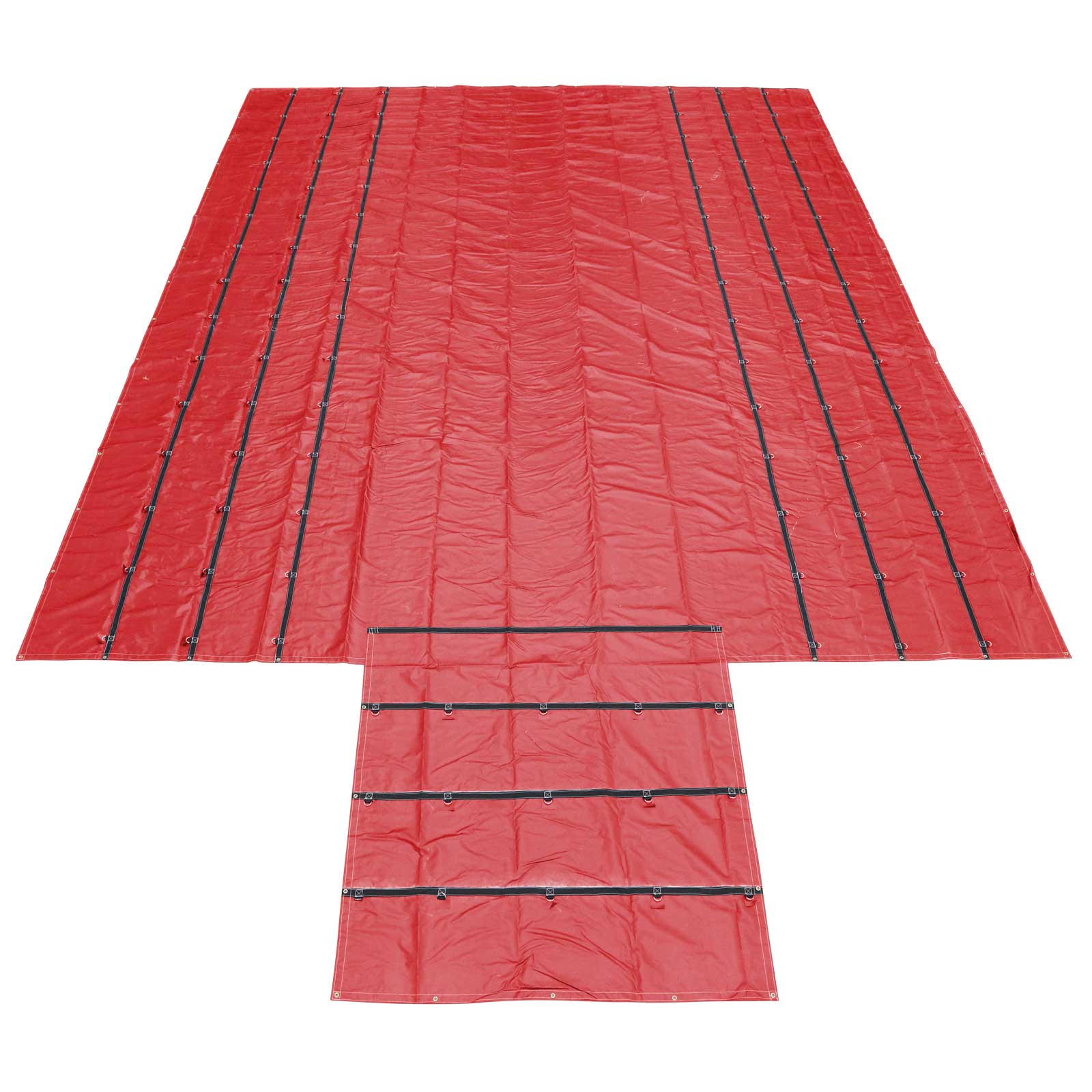 24' x 28' Heavy Duty Lumber Tarp | 8' Drop & Flap - 18 oz. Red Tarp ...