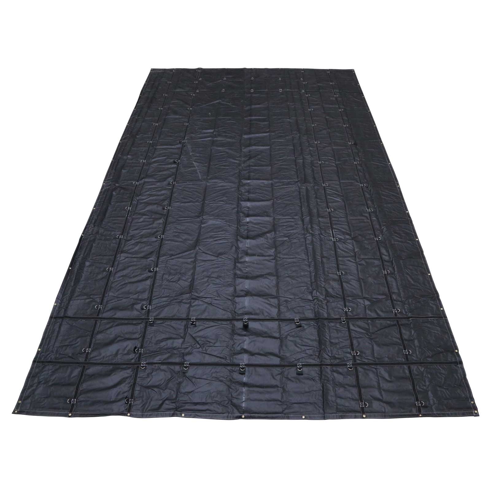16' x 27' Heavy Duty Steel Tarp | 4' Drop - 18 oz. Black Tarp ...