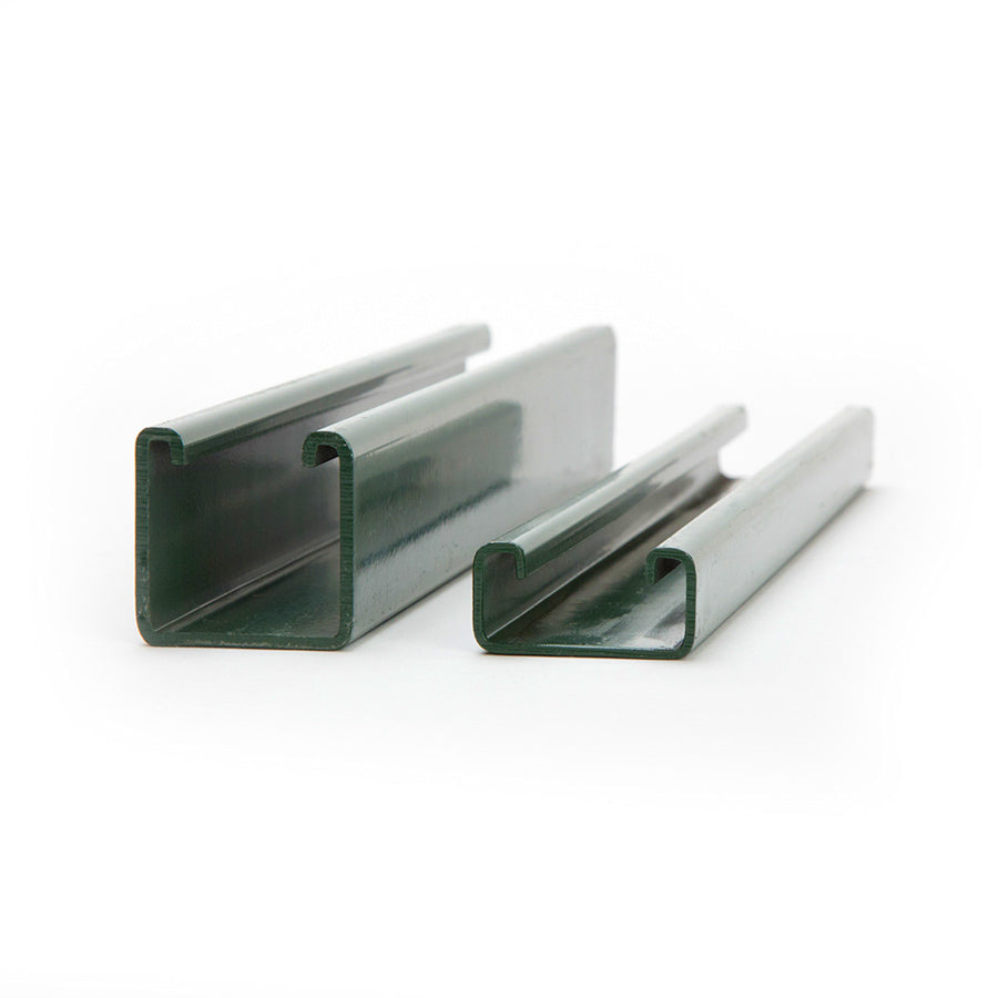 1-5/8" x 1-5/8" Strut Channel with Holes 10 ft. - Green Powder Coat/Pa ...