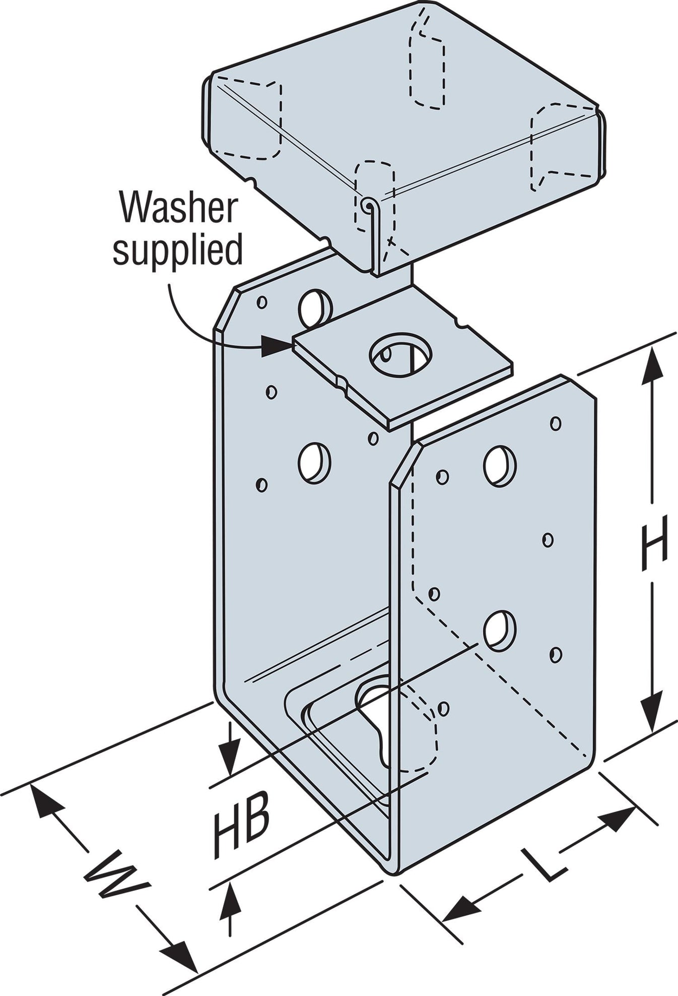 Simpson ABU5-5Z Adjustable Post Base with Uplift - ZMAX – Fasteners Plus