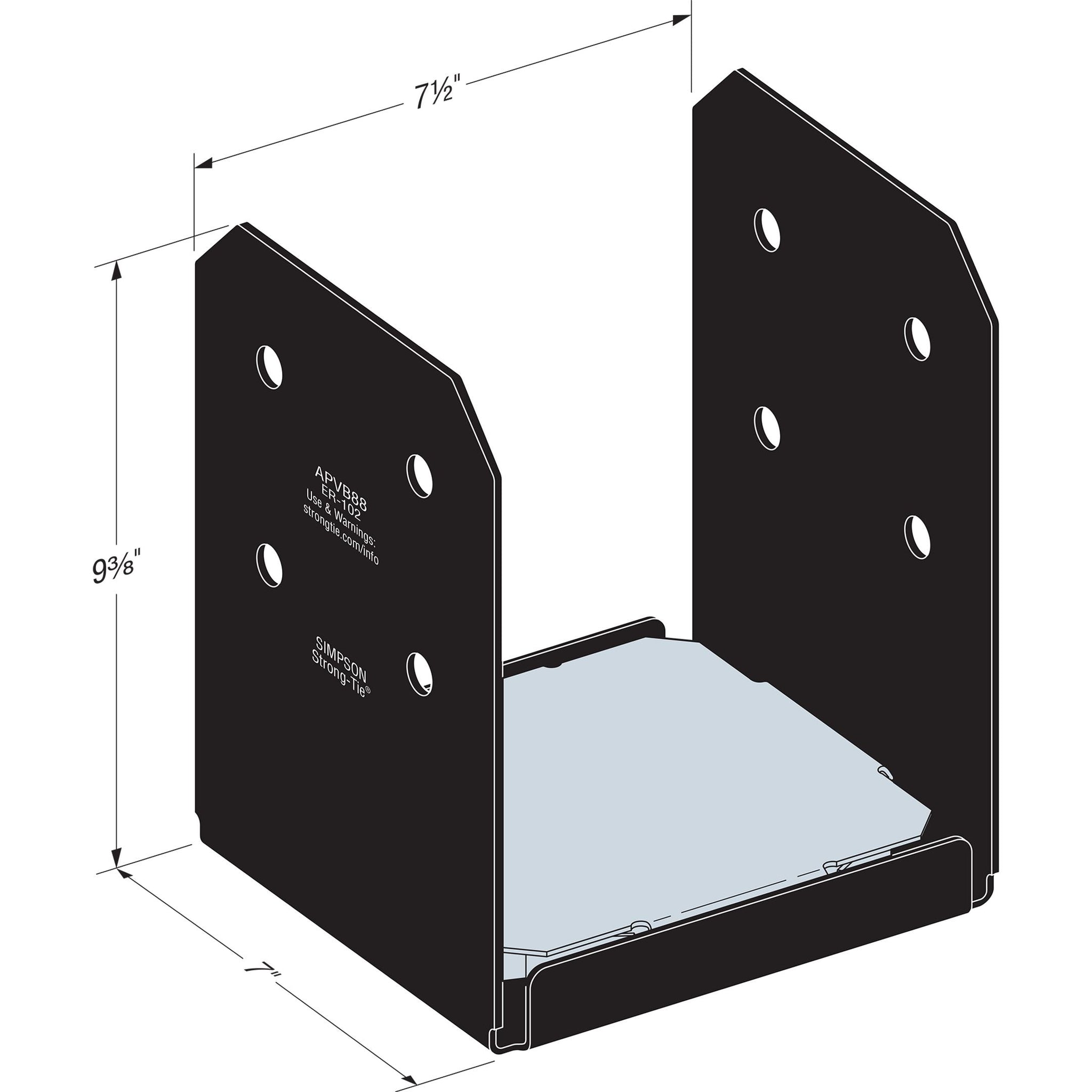 Simpson APVB88 Avant Ornamental 8x8 Post Base - With Required Fastener ...