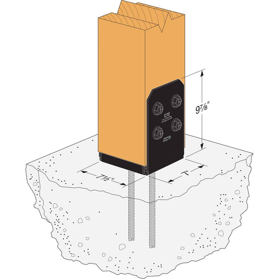 Simpson APVB88 Avant Ornamental 8x8 Post Base - Black Powder Coat ...