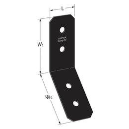 Simpson APVKB45-4 Knee Brace Connector - Black Powder Coat – Fasteners Plus