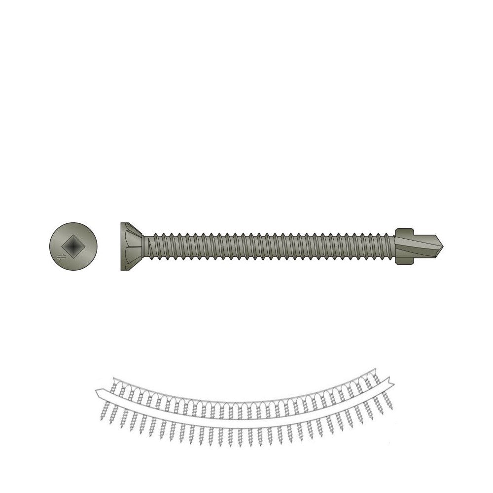 #10 x 2-1/4" Quik Drive CBSDQ Sheathing-To-CFS Screw, Quik Guard Coati ...