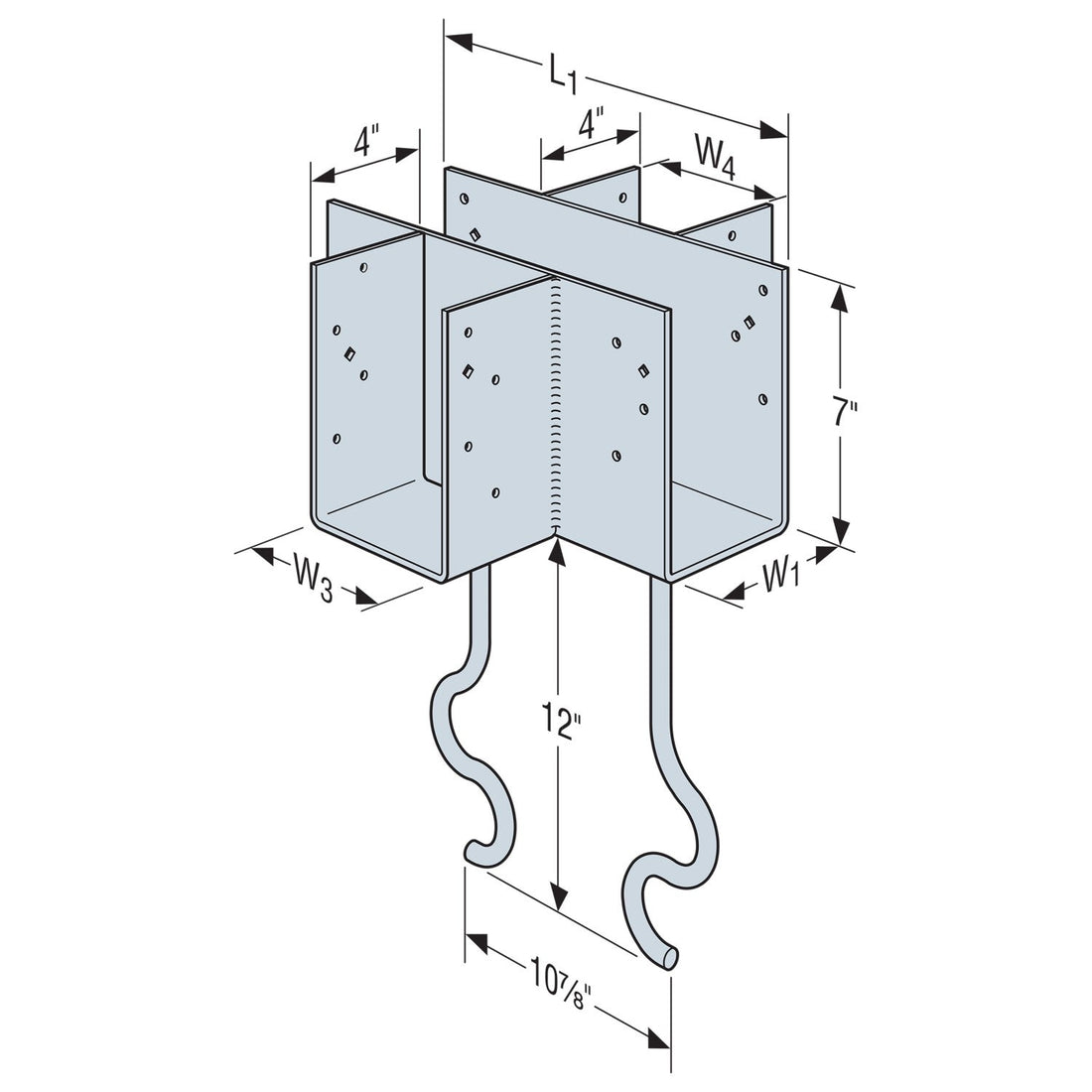 Simpson CCCQM5.50-SDSG Cross Column Cap for GFCMU and Concrete Piers ...