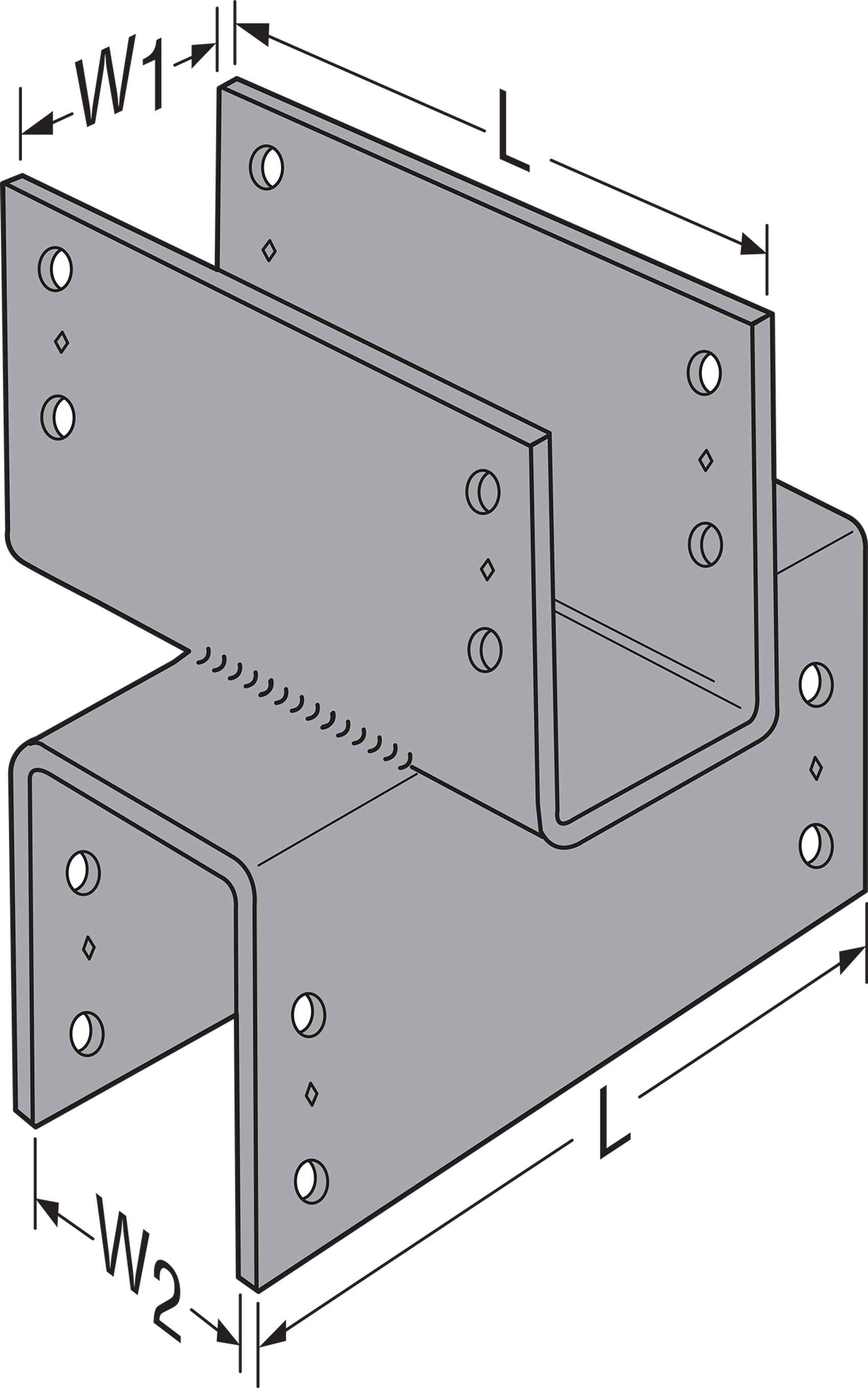 Simpson CCOB9 Column Cap Only, Back-to-Back – Fasteners Plus