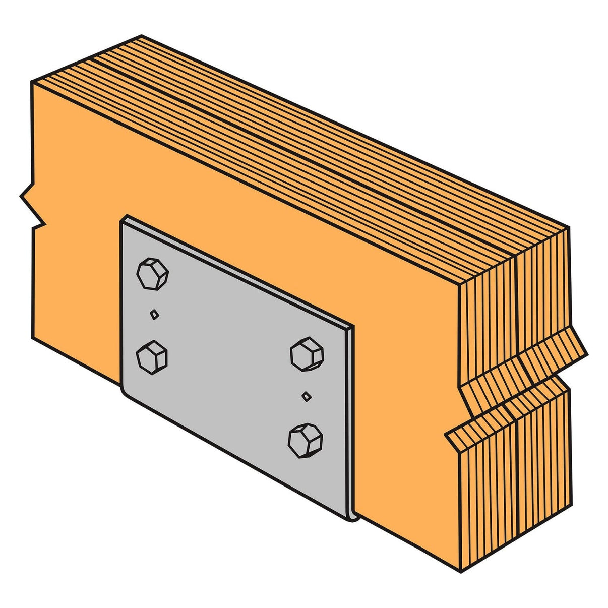 Simpson CCO4.62 Column Cap Only 7 Gauge - No Coating – Fasteners Plus