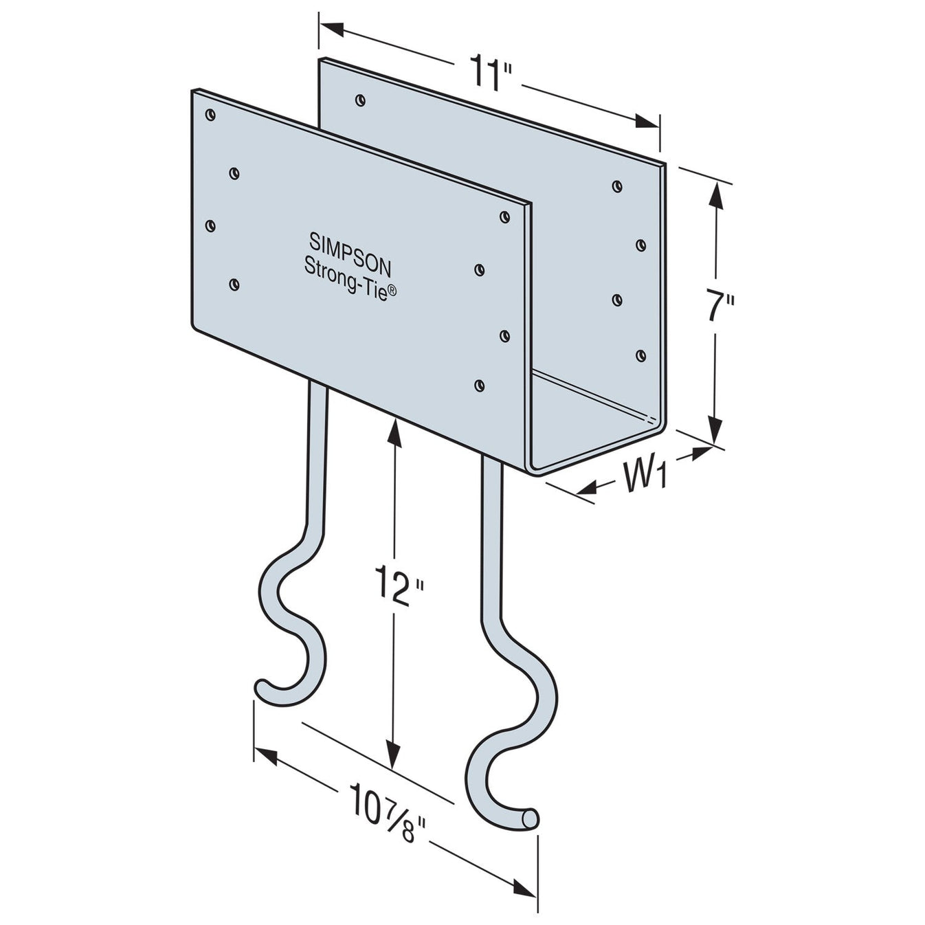 Simpson CCQM4.62-SDS Column Cap for GFCMU and Concrete Piers ...