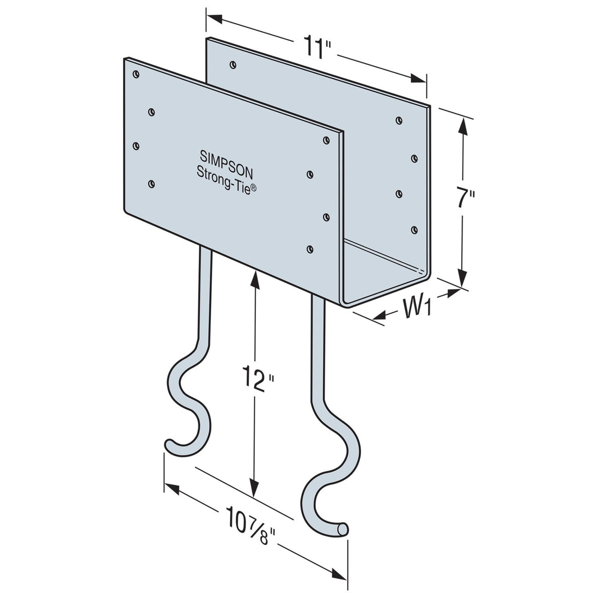 Simpson CCQM5.50-SDS Column Cap for GFCMU and Concrete Piers ...